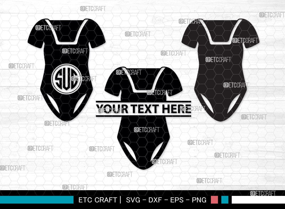 Womens Monogram, Womens Swimsuit Silhouette, Swimwear Svg, Short Sleeve ...