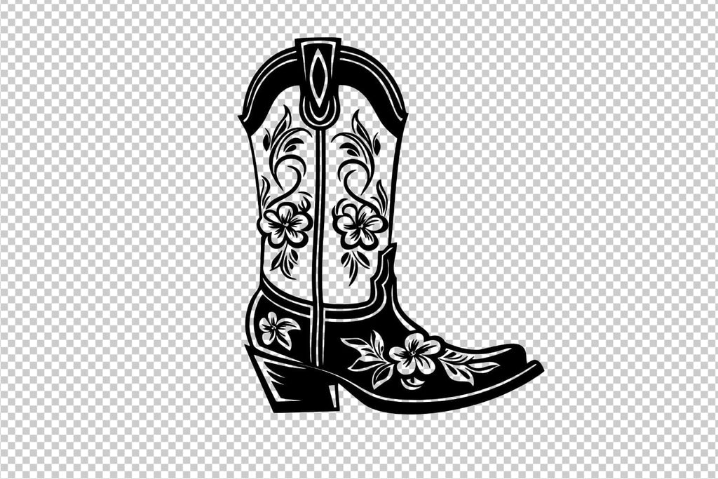 Women's western boot 1, SVG file - So Fontsy