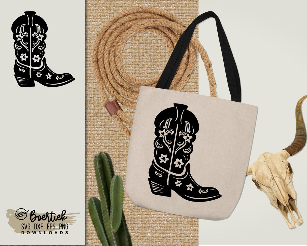 Women's western boot 2, SVG file - So Fontsy