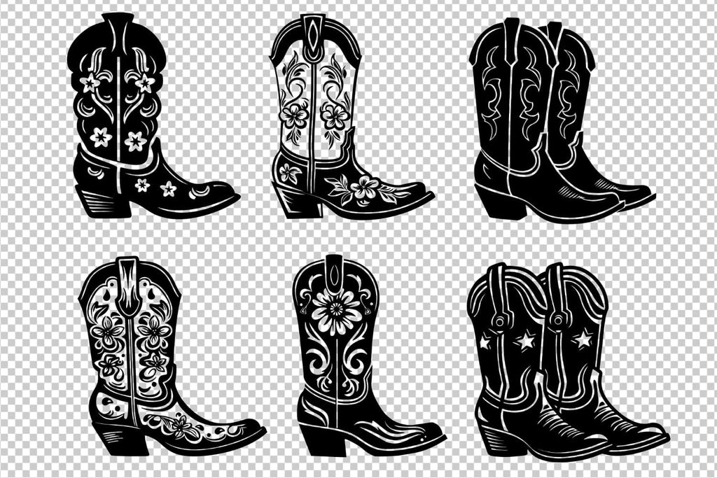 Women's western boot bundle, SVG file - So Fontsy