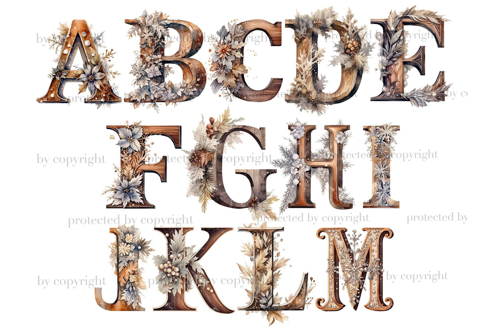 Wood Alphabet Letters | Wedding Invitation Letters Bundle - So Fontsy