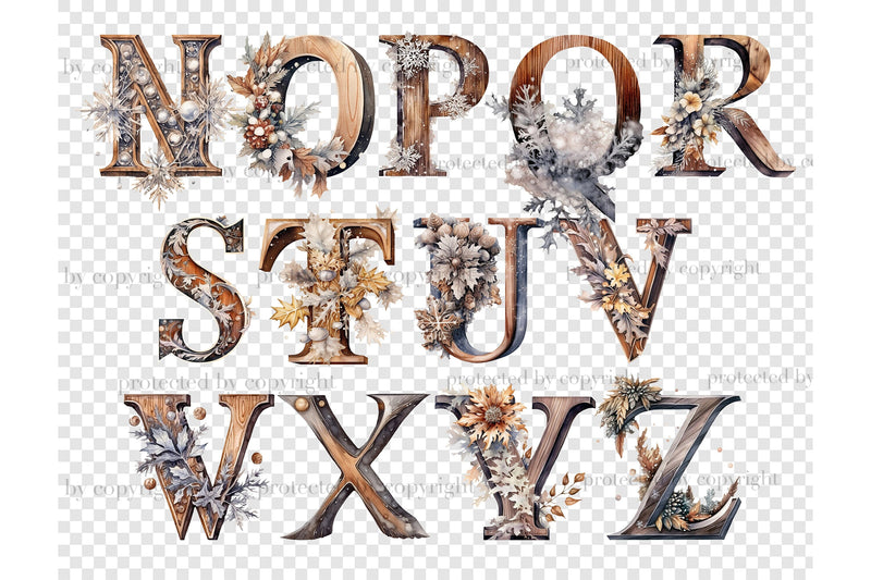 Wood Alphabet Letters | Wedding Invitation Letters Bundle - So Fontsy