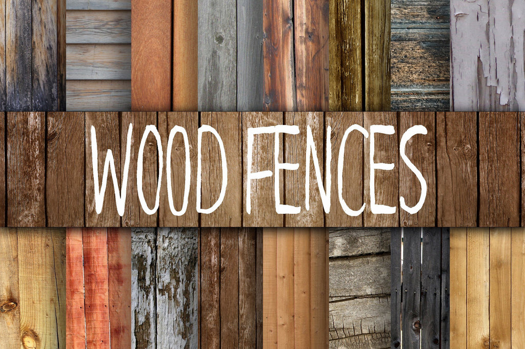 Wood Fence Textures Digital Paper - So Fontsy