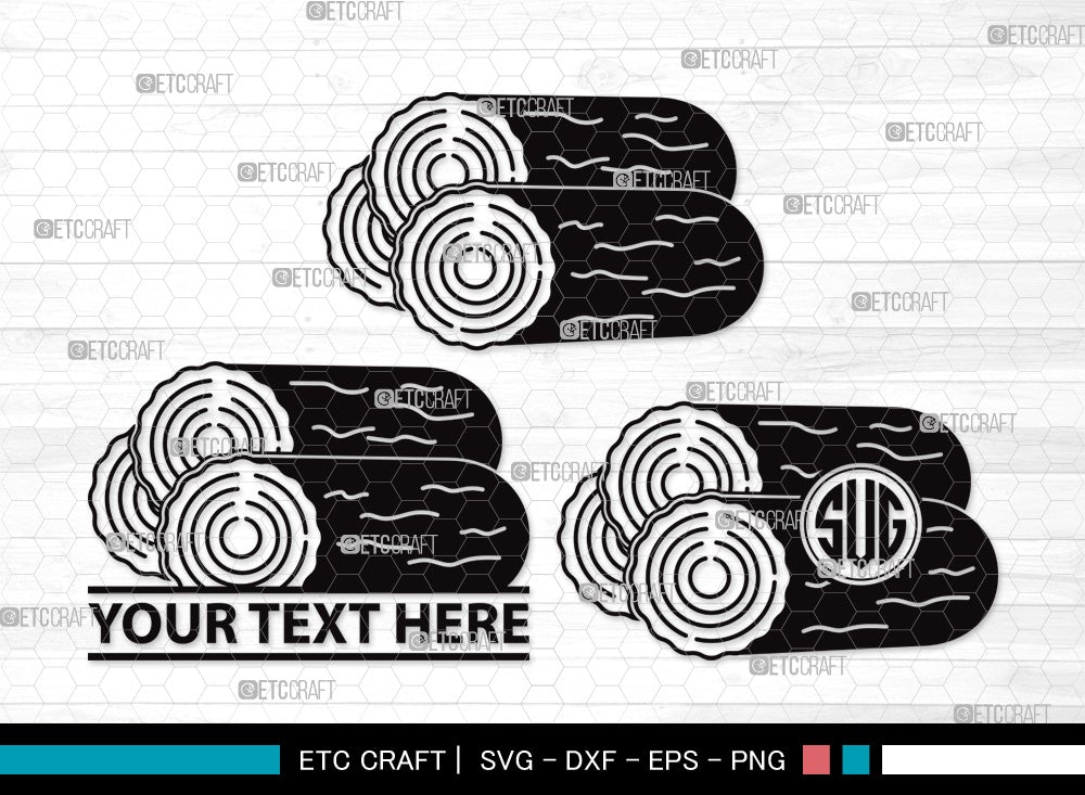Wood Log Monogram SVG | Wood Svg | Tree log Svg | Tree Rings Svg ...