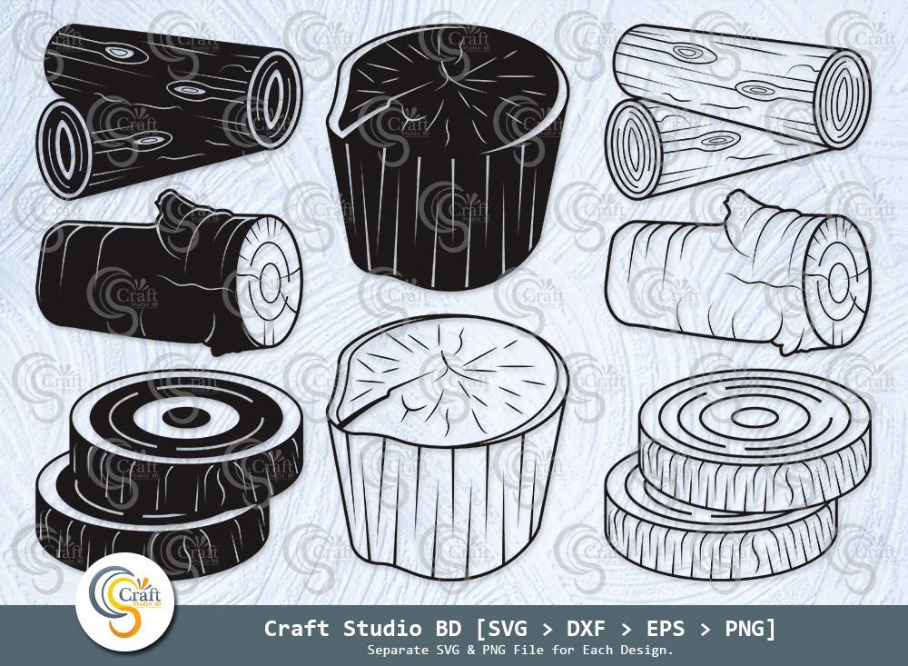 Wood Log Silhouette, Woodcutting SVG, Wood Slice Svg, Tree Slice Svg ...