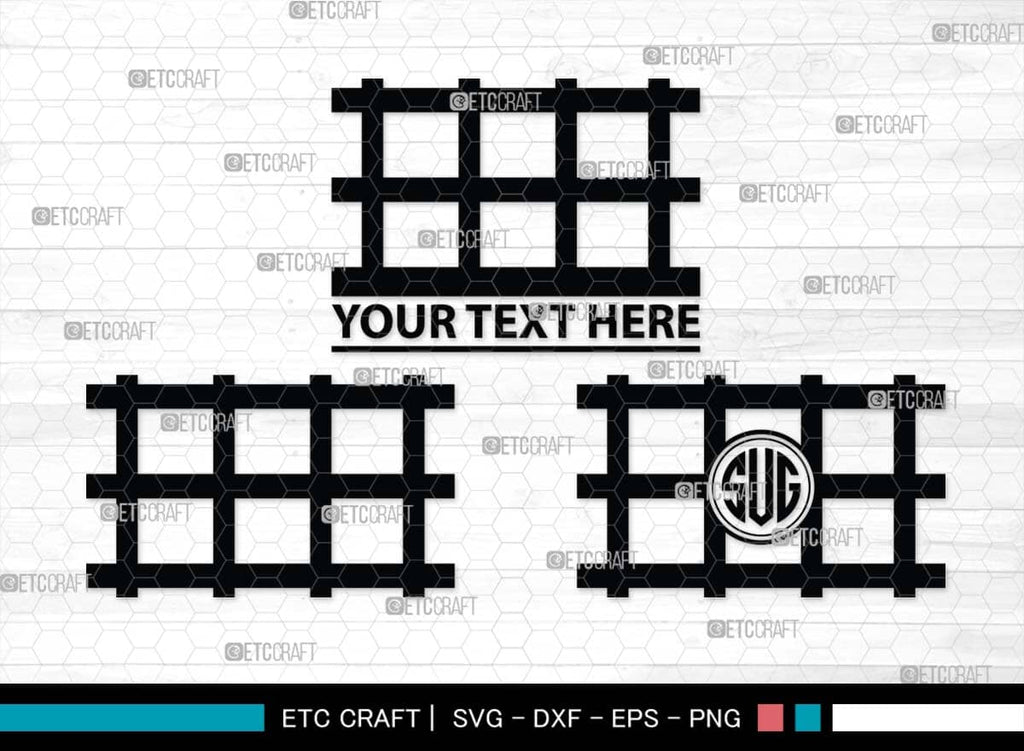 Wooden Fence Monogram, Wooden Fence Silhouette, Wooden Fence SVG ...