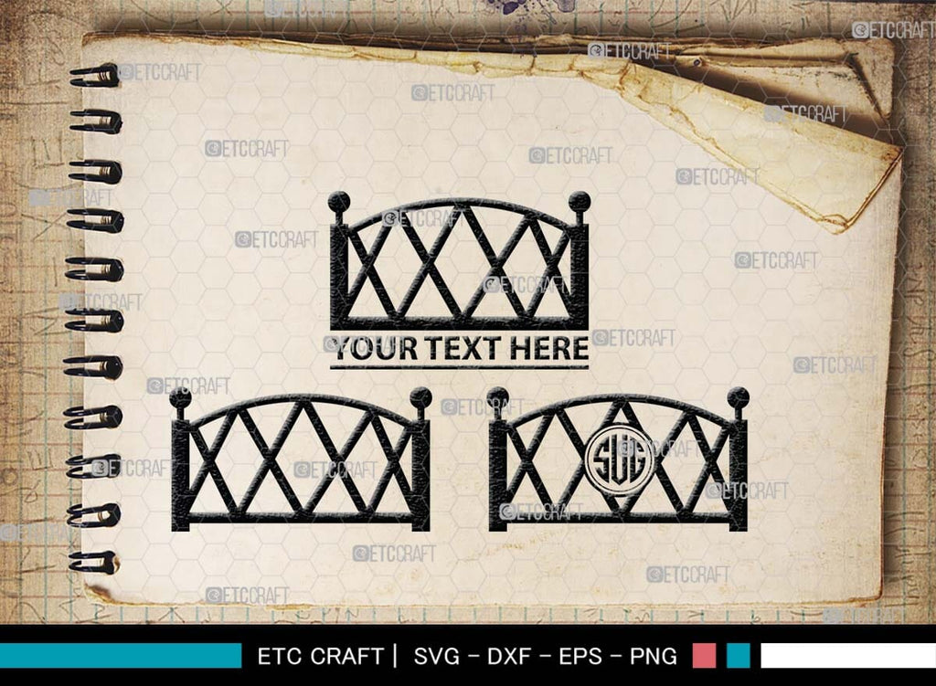 Wooden Fence Monogram, Wooden Fence Silhouette, Wooden Fence SVG ...