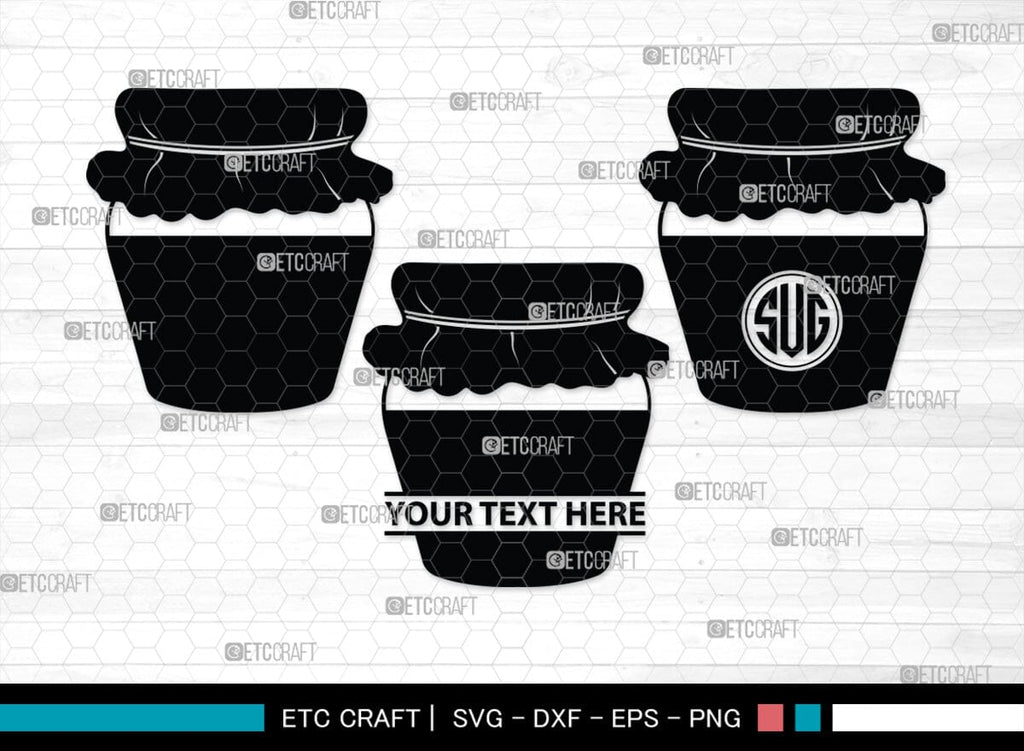 Wooden Honey Pot Monogram, Wooden Honey Pot Silhouette, Wooden Honey ...