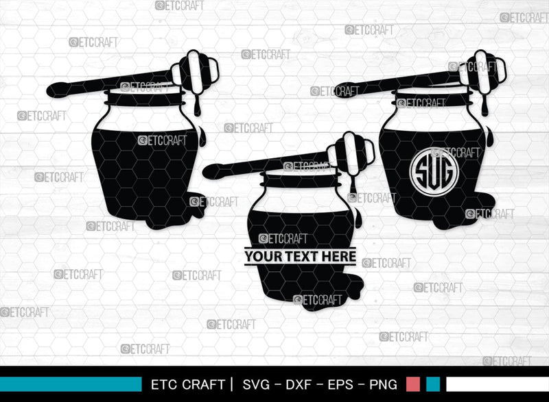 Wooden Honey Pot Monogram, Wooden Honey Pot Silhouette, Wooden Honey ...