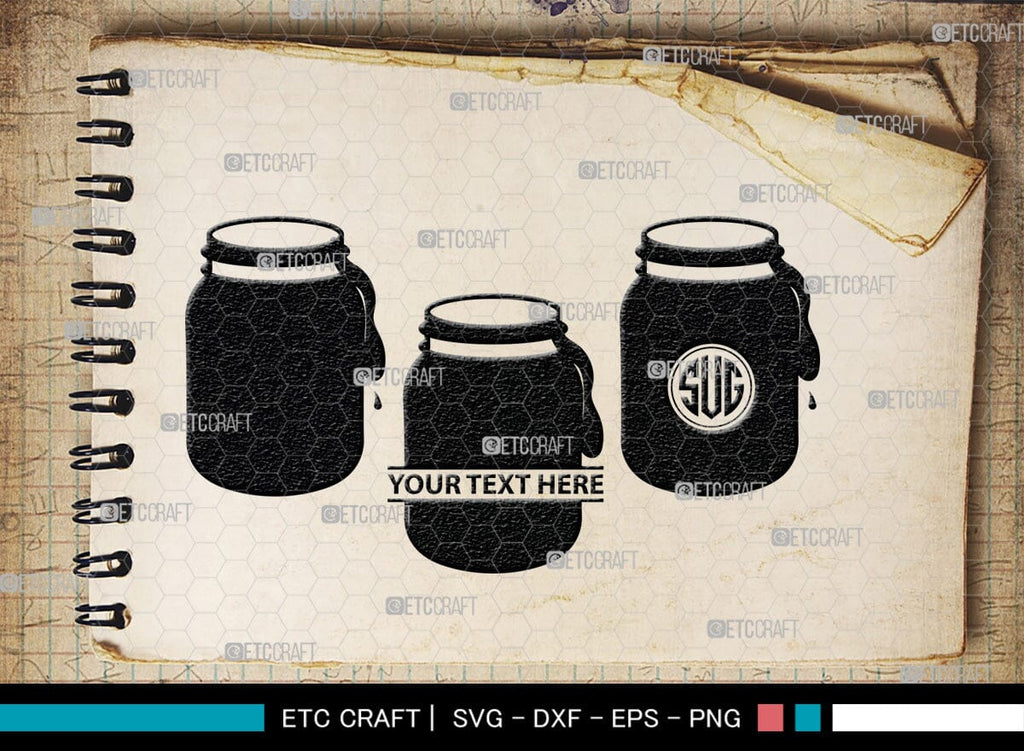 Wooden Honey Pot Monogram, Wooden Honey Pot Silhouette, Wooden Honey ...