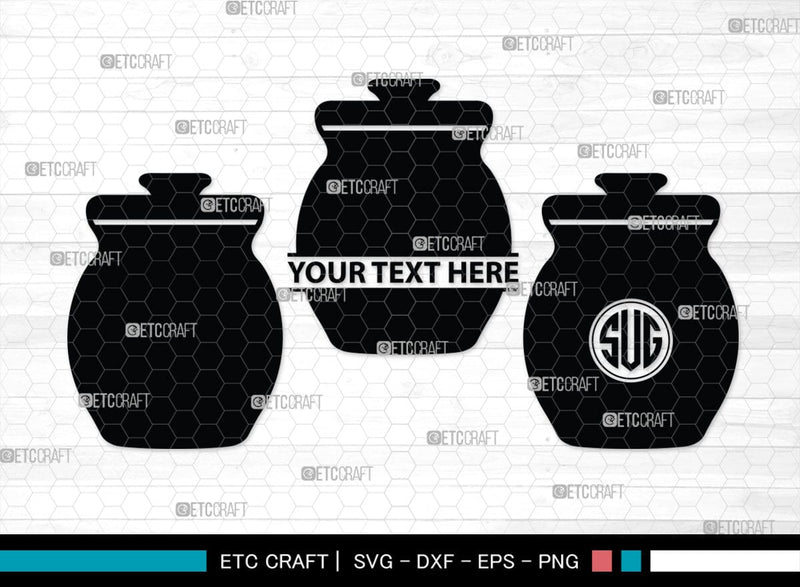 Wooden Honey Pot Monogram, Wooden Honey Pot Silhouette, Wooden Honey ...