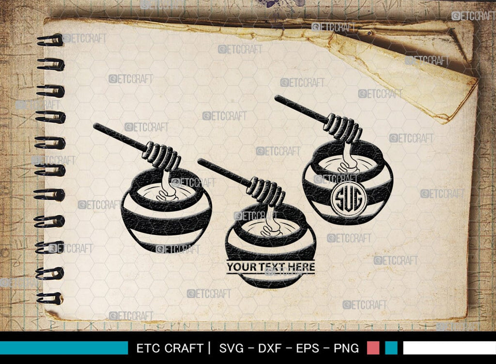 Wooden Honey Pot Monogram, Wooden Honey Pot Silhouette, Wooden Honey ...