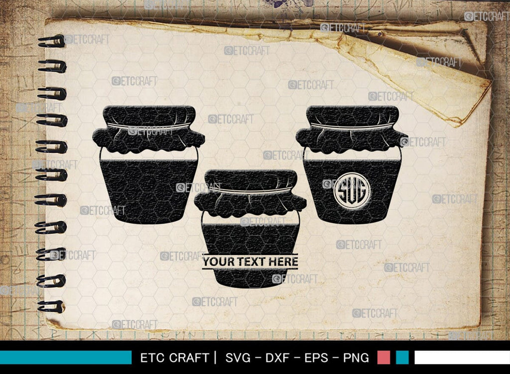 Wooden Honey Pot Monogram, Wooden Honey Pot Silhouette, Wooden Honey ...