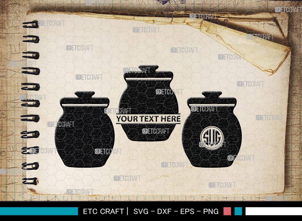 Wooden Honey Pot Monogram, Wooden Honey Pot Silhouette, Wooden Honey ...