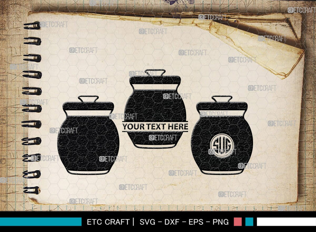 Wooden Honey Pot Monogram, Wooden Honey Pot Silhouette, Wooden Honey ...