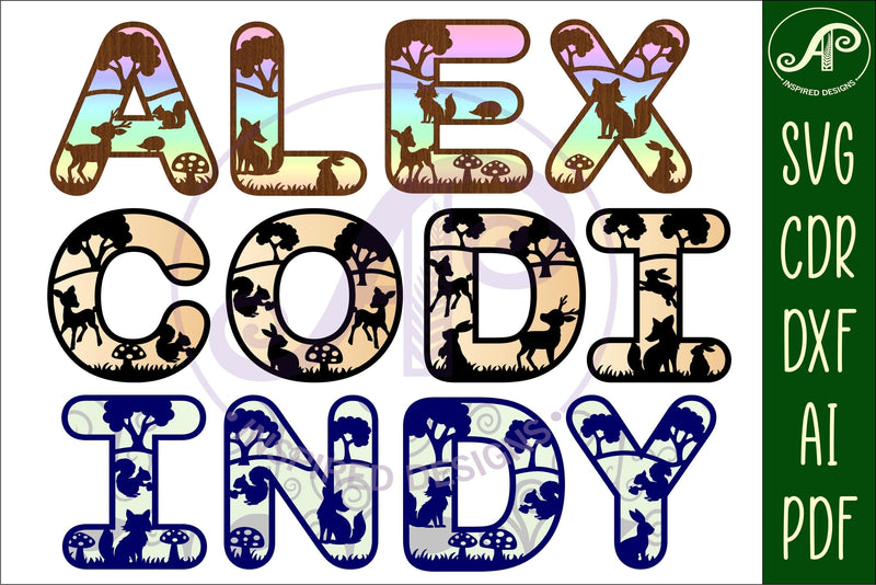 Woodland alphabet letters SVG bundle - So Fontsy