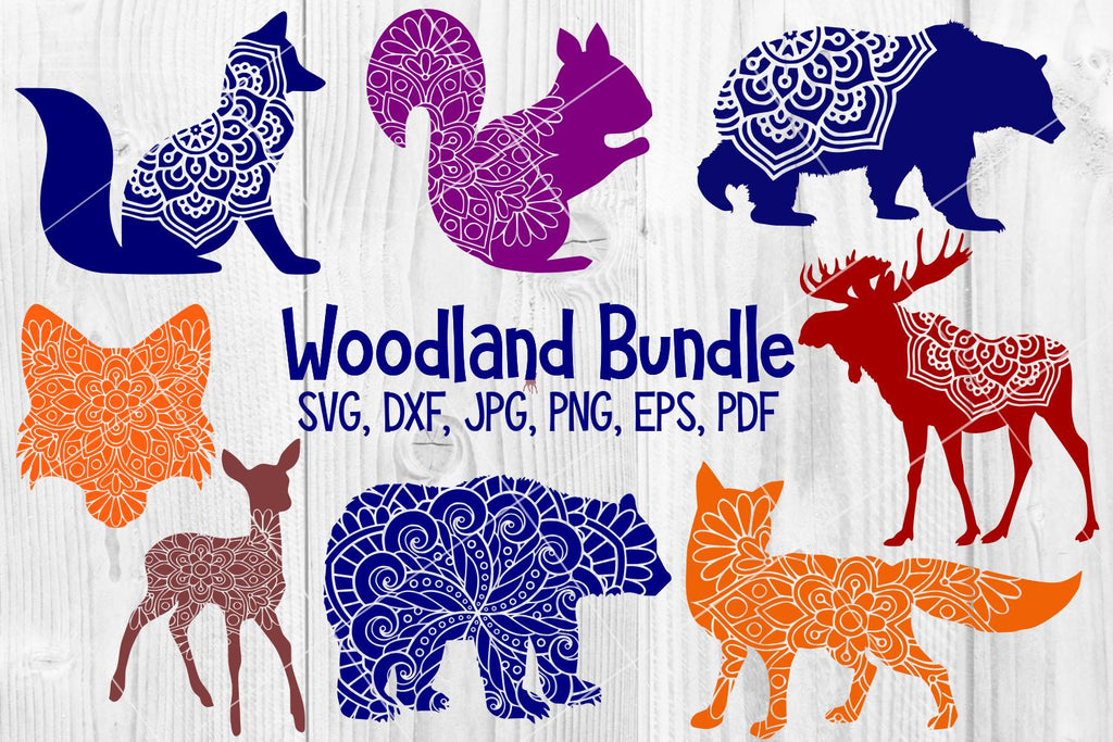 Woodland Animal Mandala Bundle - So Fontsy