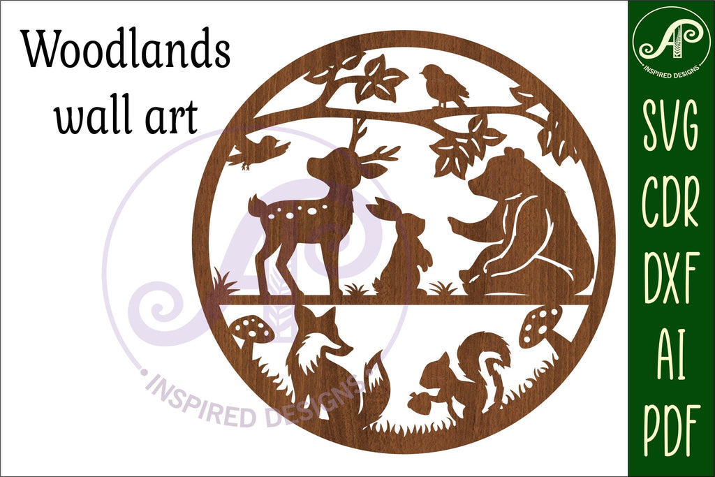 Woodland animals wall art sign, SVG file. vector file - So Fontsy