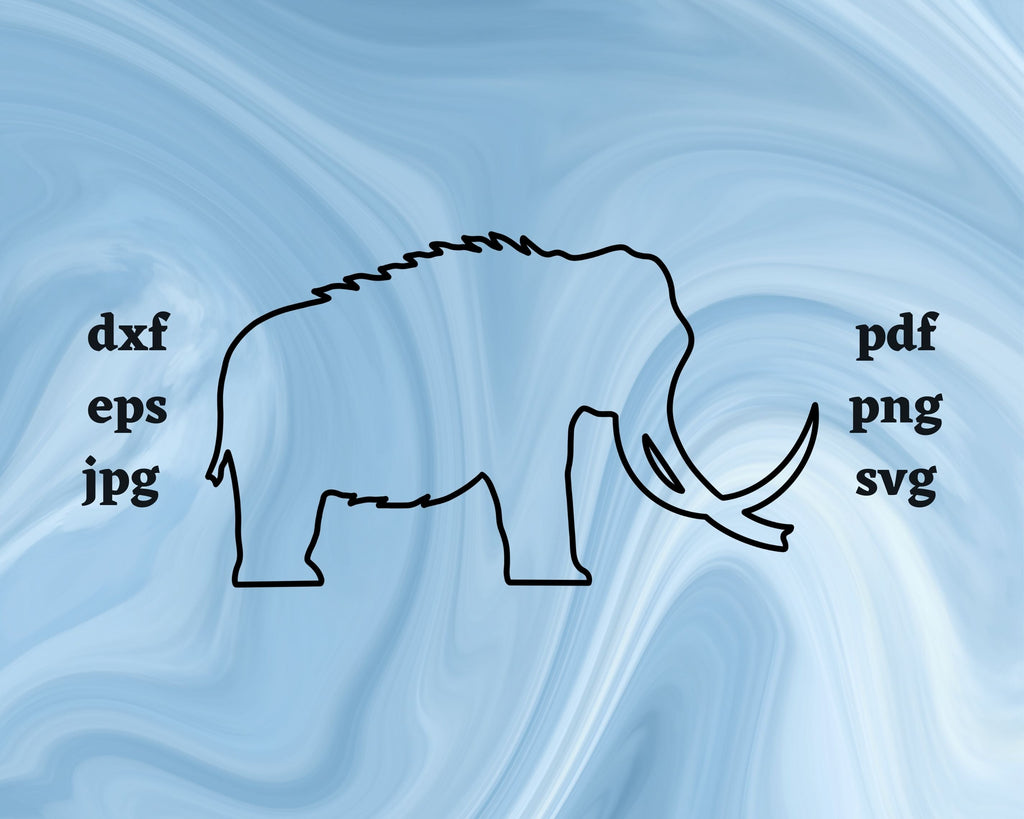 Wooly Mammoth Outline SVG Cut File - So Fontsy