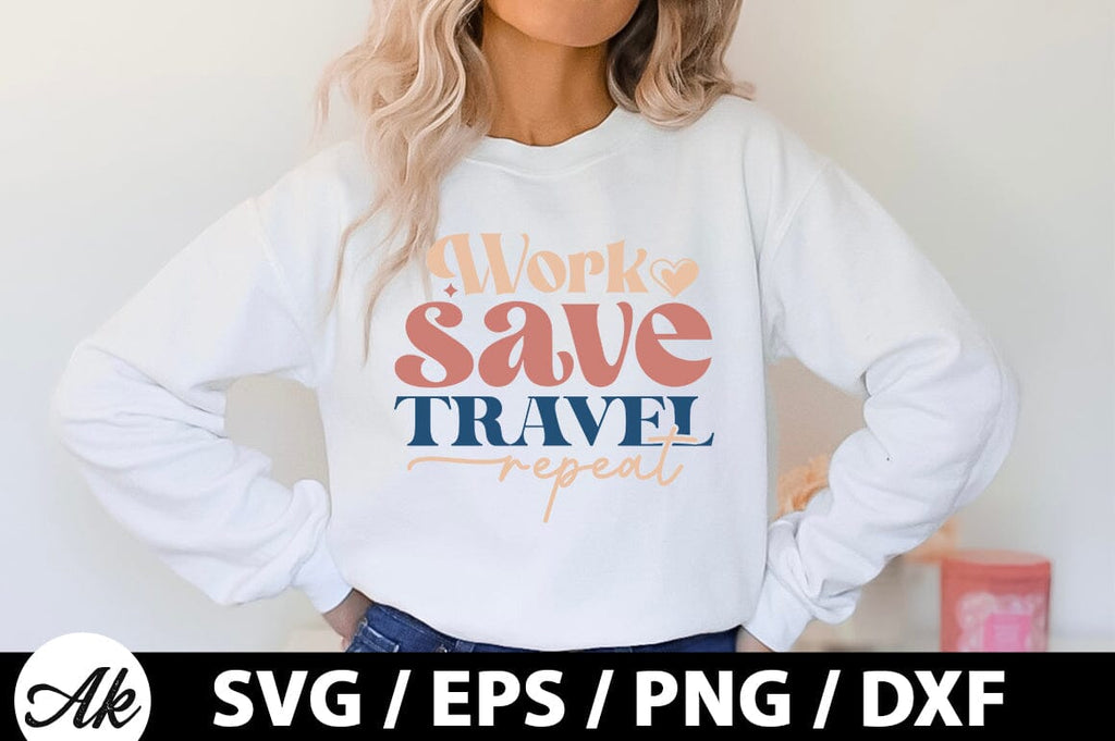 Work save travel repeat Retro SVG - So Fontsy