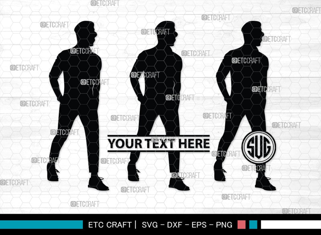 Working Man Monogram, Working Man Silhouette, Working Man SVG, Handyman ...