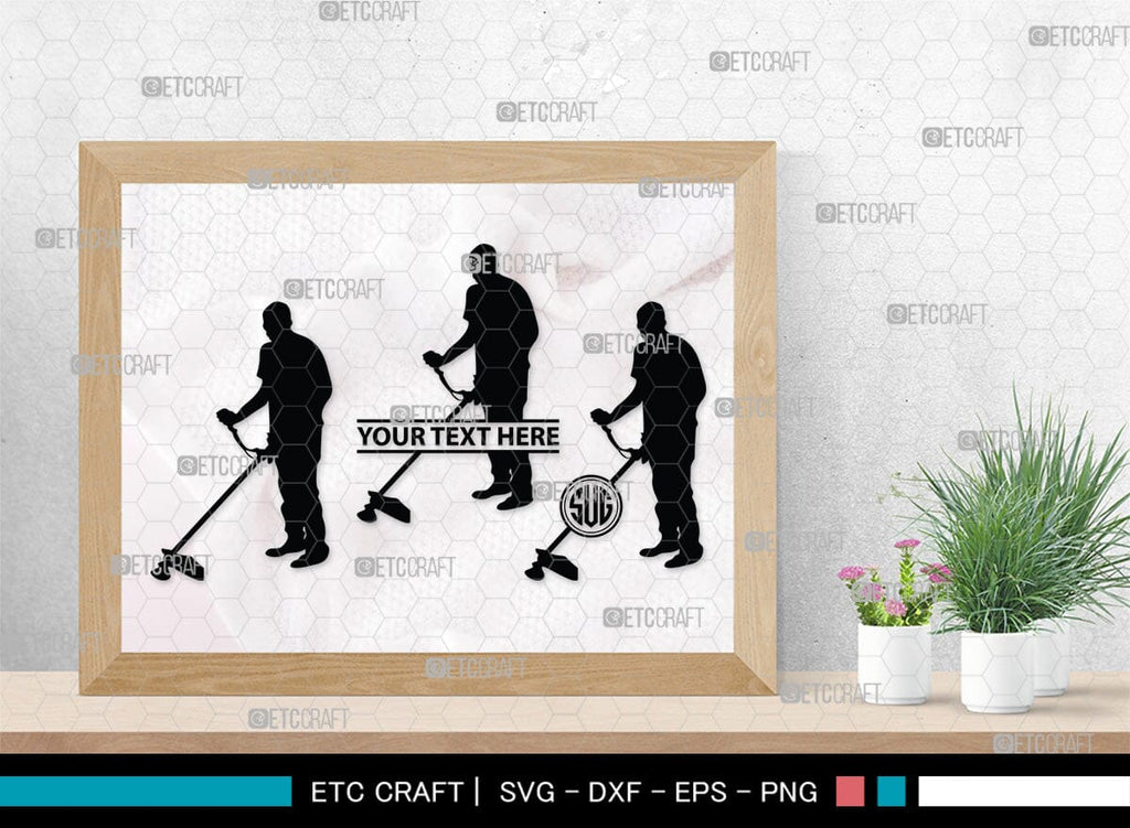 Working Man Monogram, Working Man Silhouette, Working Man SVG, Handyman ...