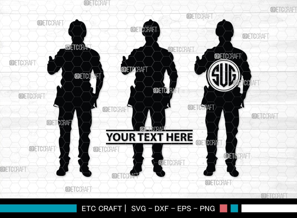 Working Man Monogram, Working Man Silhouette, Working Man SVG, Handyma ...