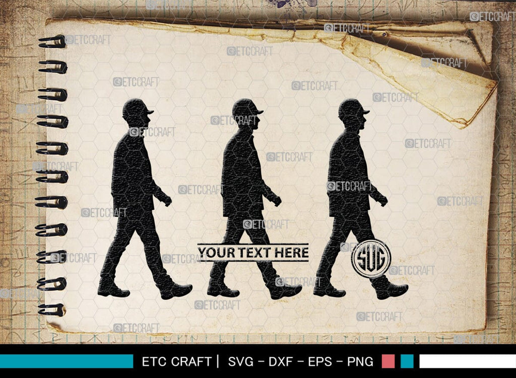 Working Man Monogram, Working Man Silhouette, Working Man SVG, Handyman ...