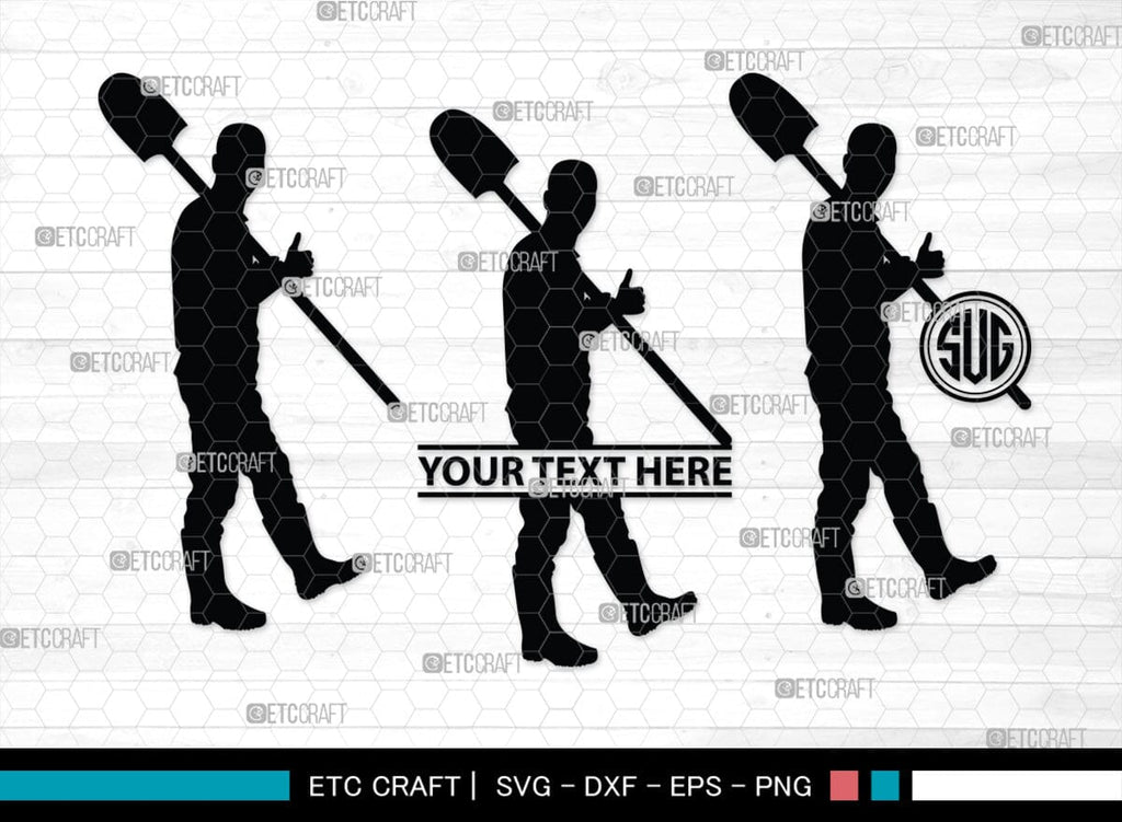 Working Man Monogram, Working Man Silhouette, Working Man SVG, Handyman ...