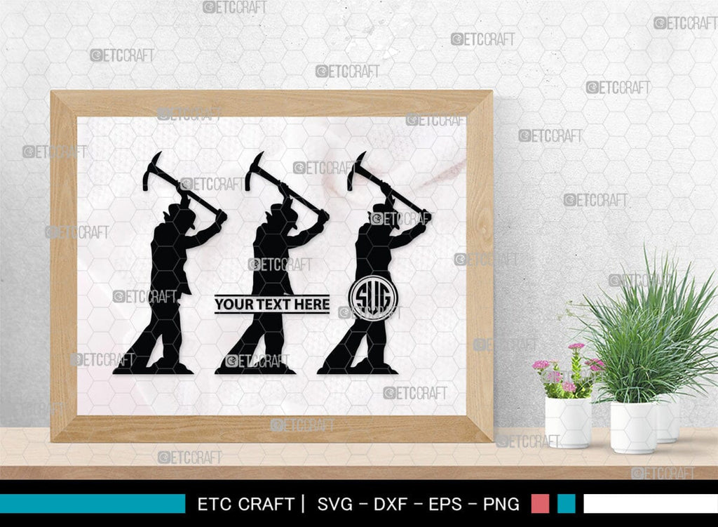 Working Man Monogram, Working Man Silhouette, Working Man SVG, Handyman ...