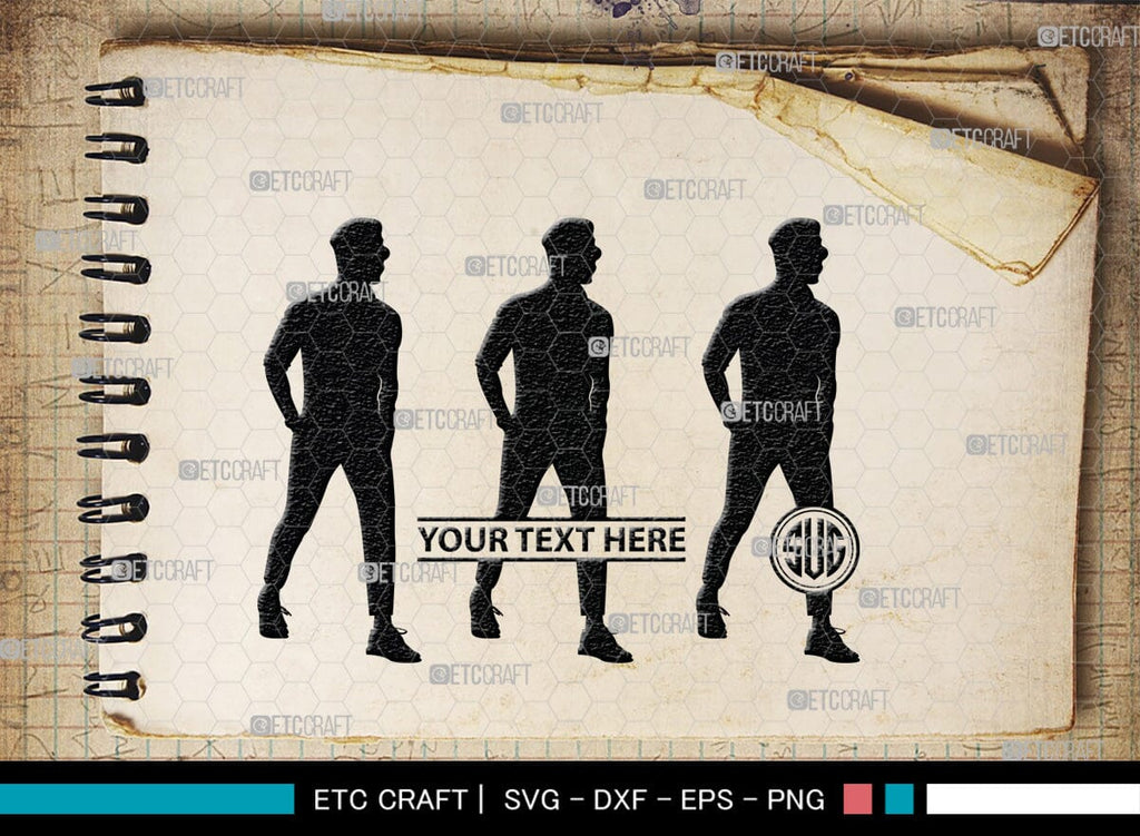 Working Man Monogram, Working Man Silhouette, Working Man SVG, Handyman ...