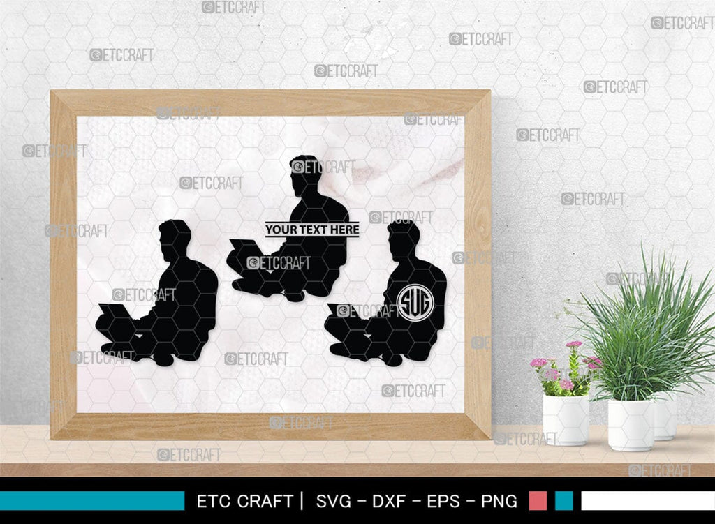 Working Man Monogram, Working Man Silhouette, Working Man SVG, Handyman ...