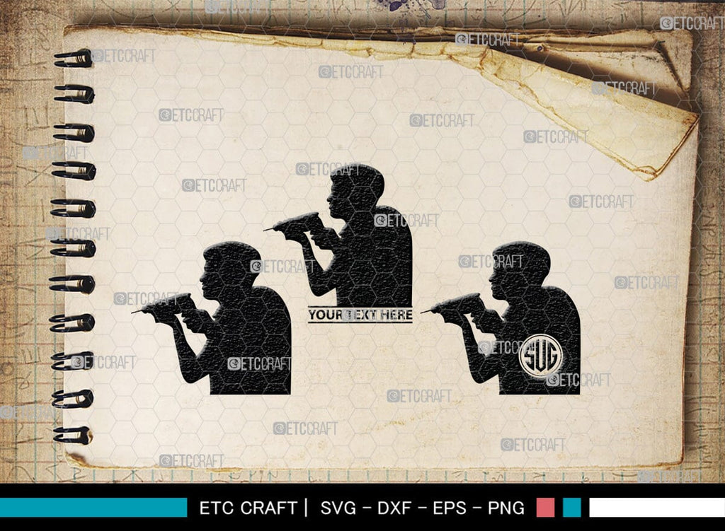 Working Man Monogram, Working Man Silhouette, Working Man SVG, Handyman ...