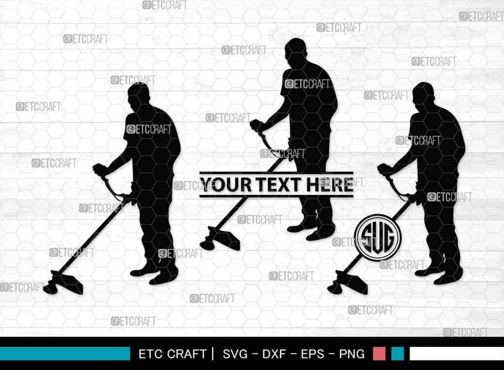 Working Man Monogram, Working Man Silhouette, Working Man SVG, Handyman ...