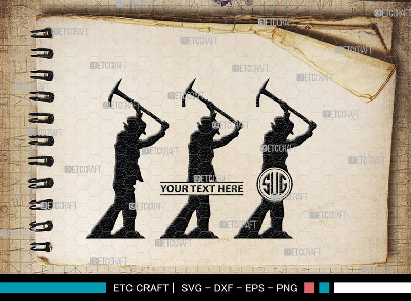 Working Man Monogram, Working Man Silhouette, Working Man SVG, Handyman ...