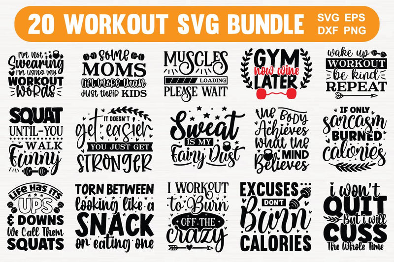Workout Svg Bundle - So Fontsy