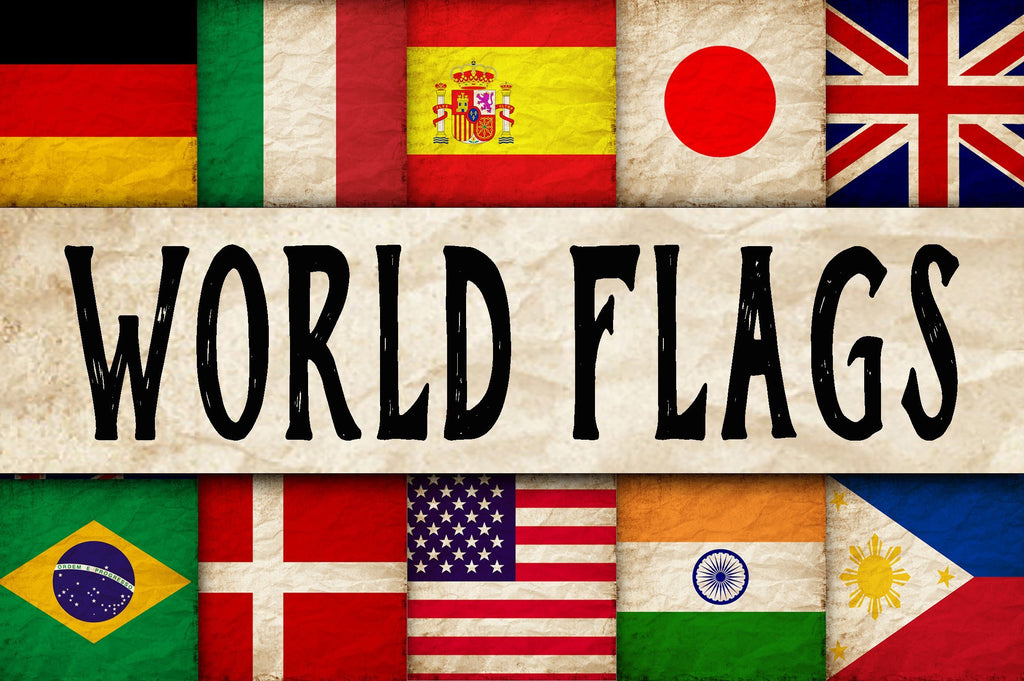World Flags Grunge Texture Digital Paper - So Fontsy