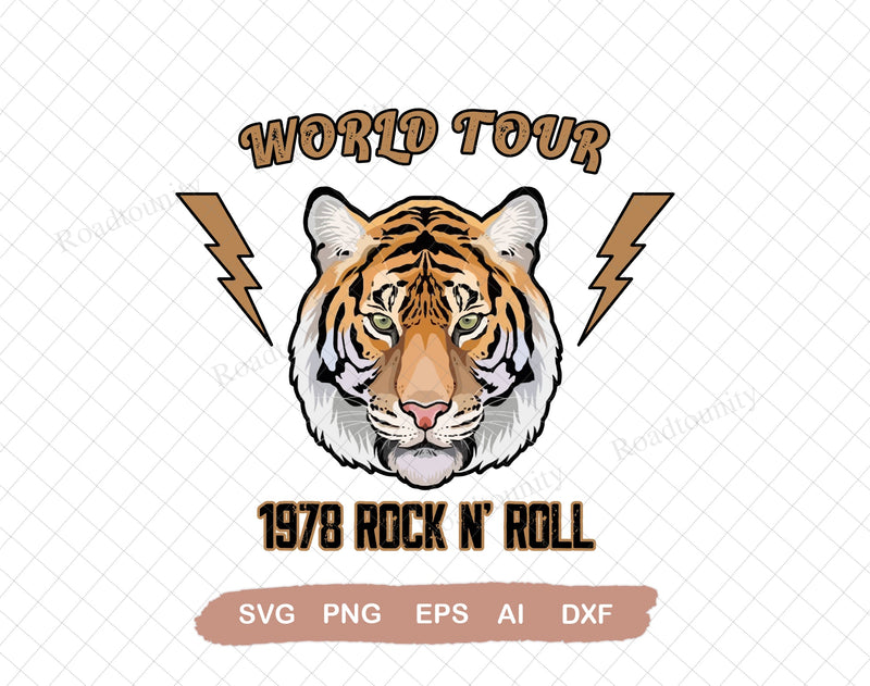 World Tour Tiger Svg, Download Svg,Rock n Roll Svg,Svg File for Cricut ...