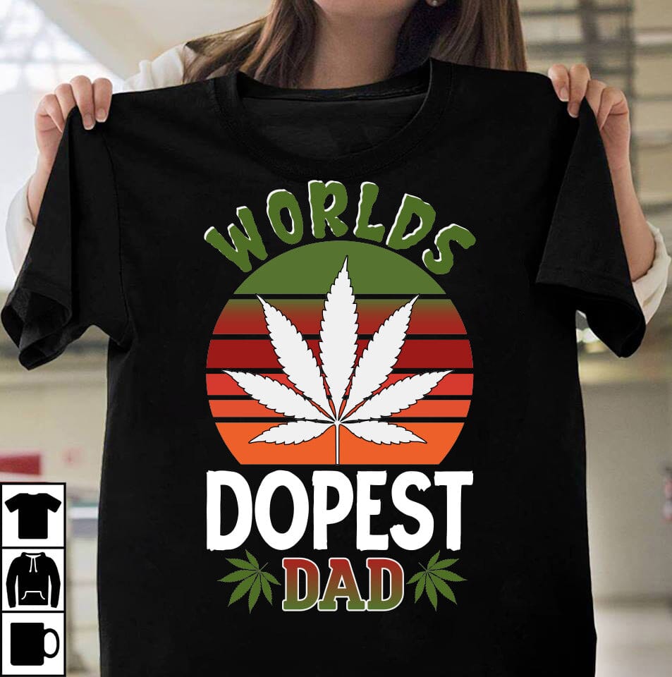 Worlds Dopest Dad SVG Cute File, Father's Day retro T-shirt Design, Dad ...
