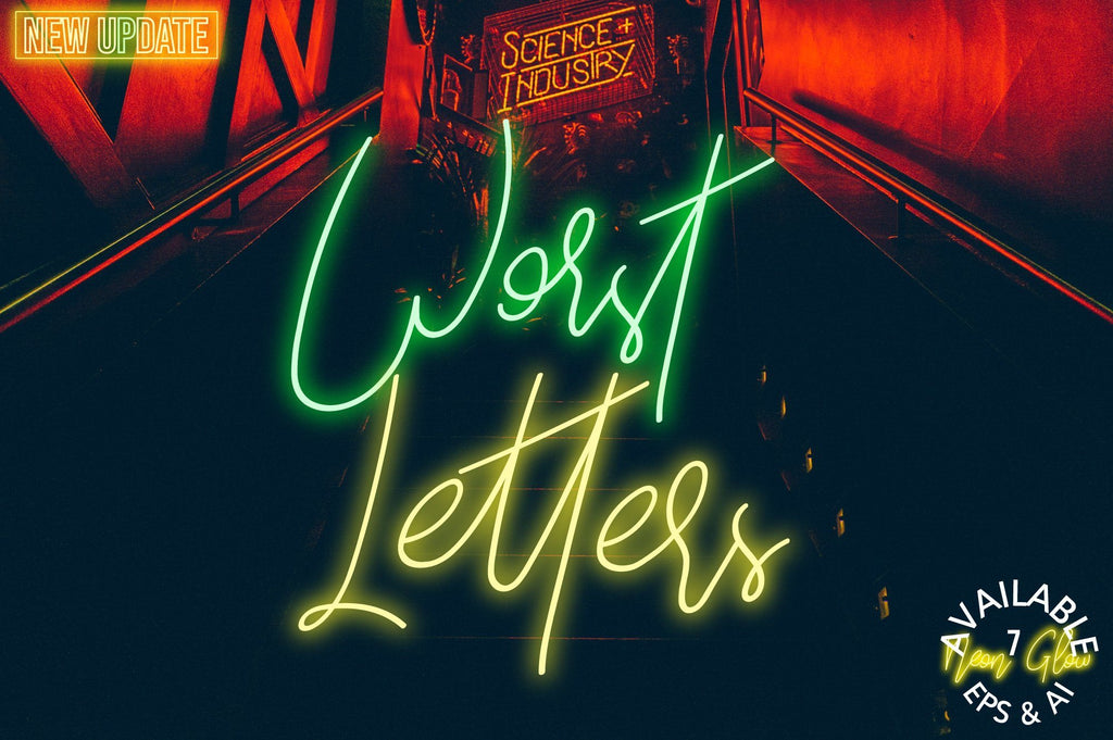 Worst Letters Bonus Neon Effect - So Fontsy