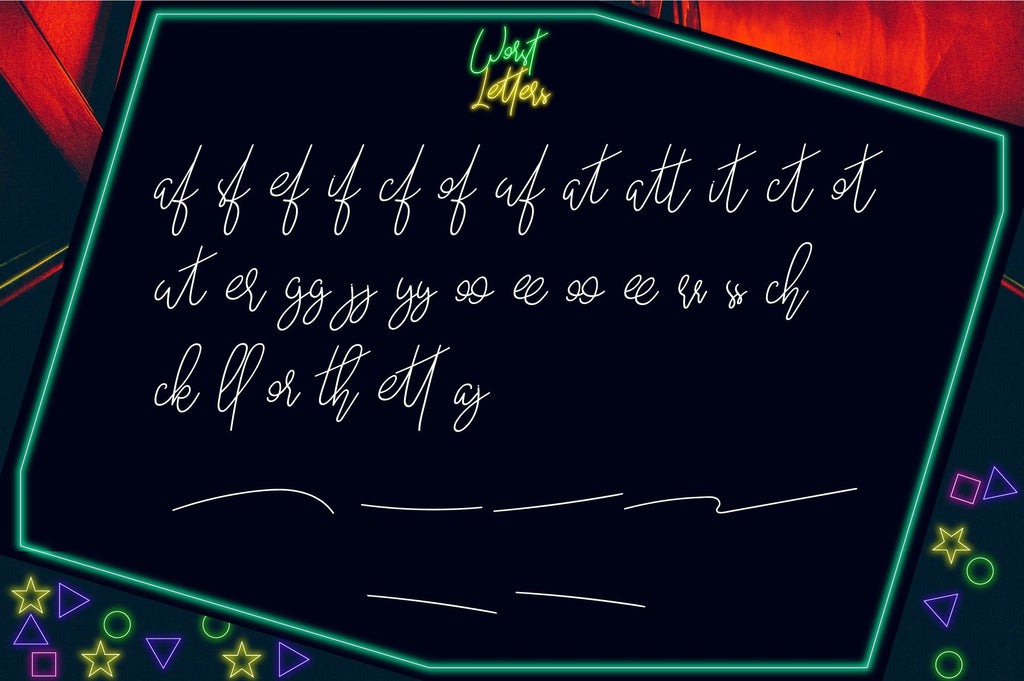 Worst Letters Bonus Neon Effect - So Fontsy