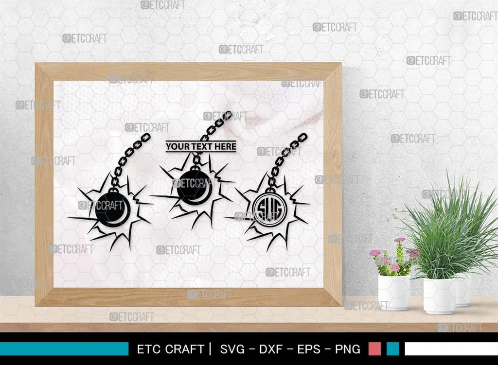 Wrecking Ball Monogram, Wrecking Ball Silhouette, Wrecking Ball SVG ...