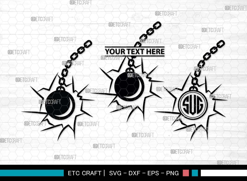 Wrecking Ball Monogram, Wrecking Ball Silhouette, Wrecking Ball SVG ...