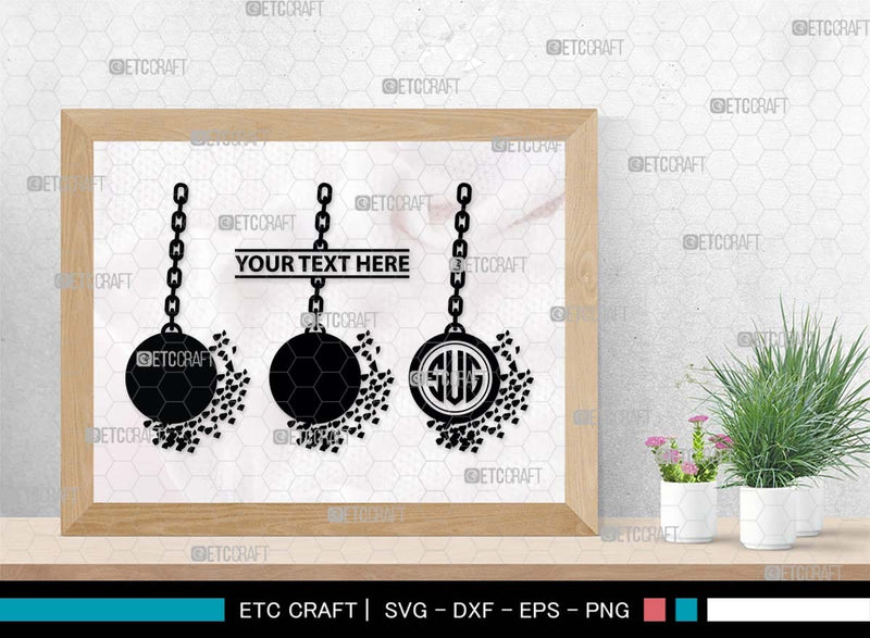 Wrecking Ball Monogram, Wrecking Ball Silhouette, Wrecking Ball SVG ...