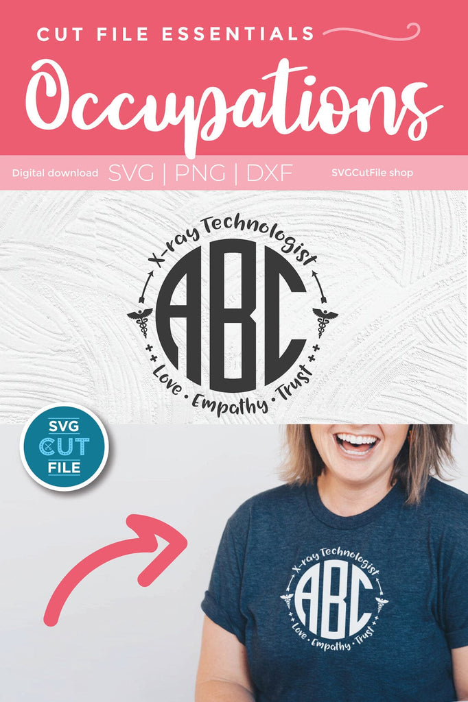 X-Ray Tech monogram svg for crafters - So Fontsy