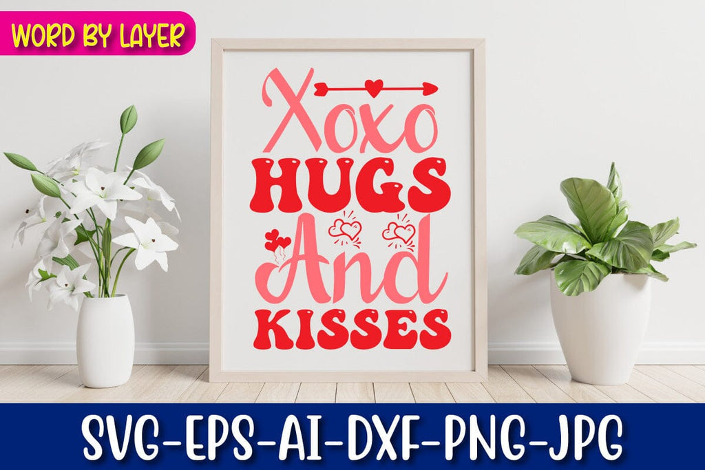 Xoxo Hugs and Kisses Retro Valentine's Design - So Fontsy