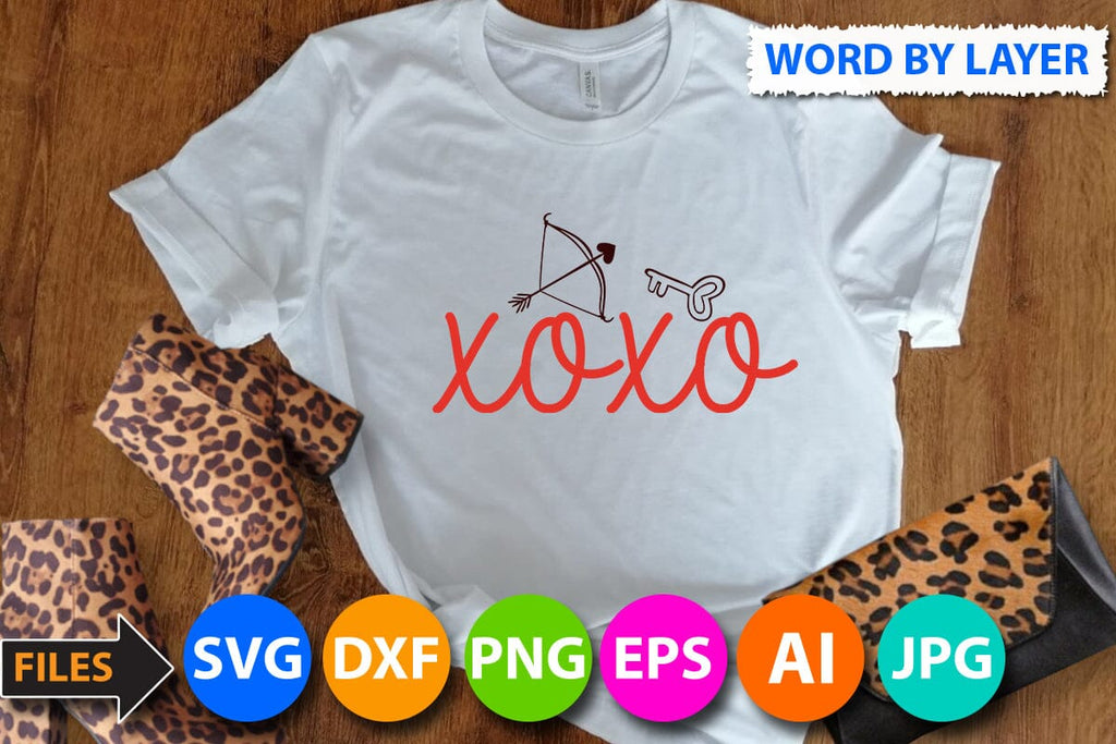 XOXO SVG Cut File, Valentine SVG Cut FIle - So Fontsy