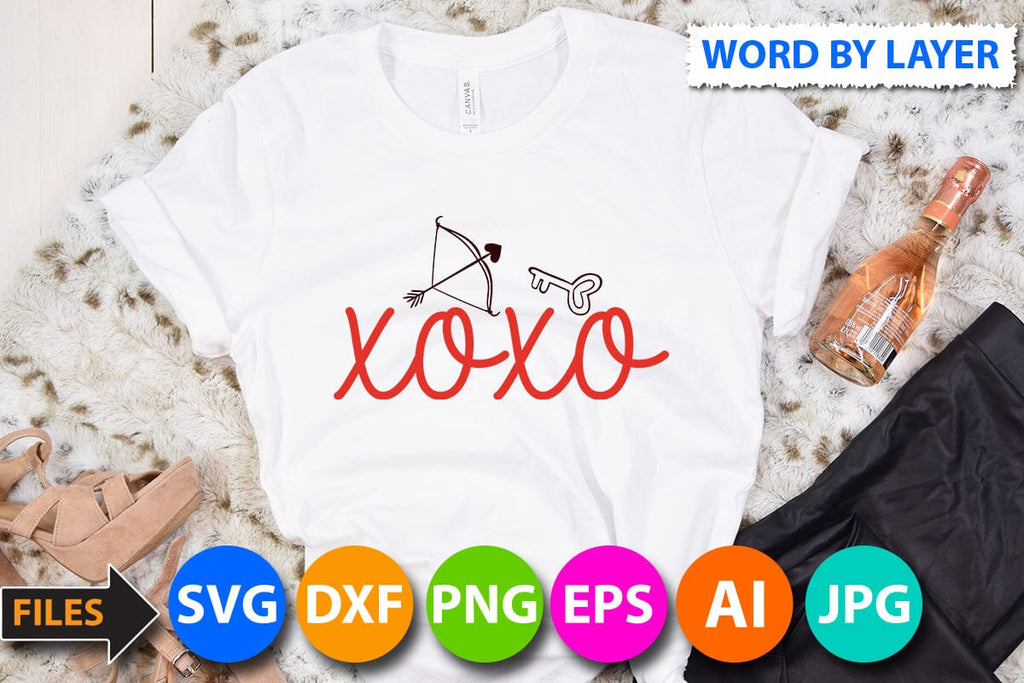 XOXO SVG Cut File, Valentine SVG Cut FIle - So Fontsy