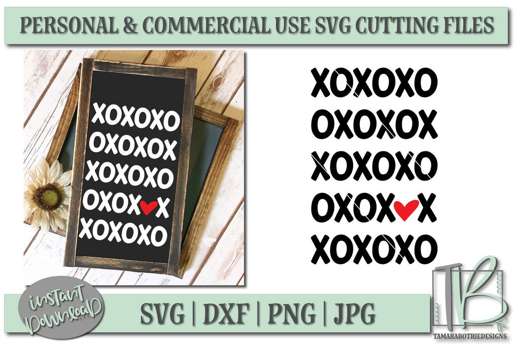 XOXOXO SVG File, Valentine's Sign SVG File - So Fontsy