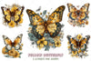 Yellow Butterfly floral Sublimation Clipart Bundle, Sublimation, Retro ...